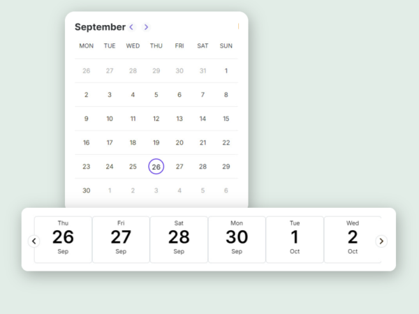 Multiple Calendar UI Designs - WordPress Booking plugin - Bookingor
